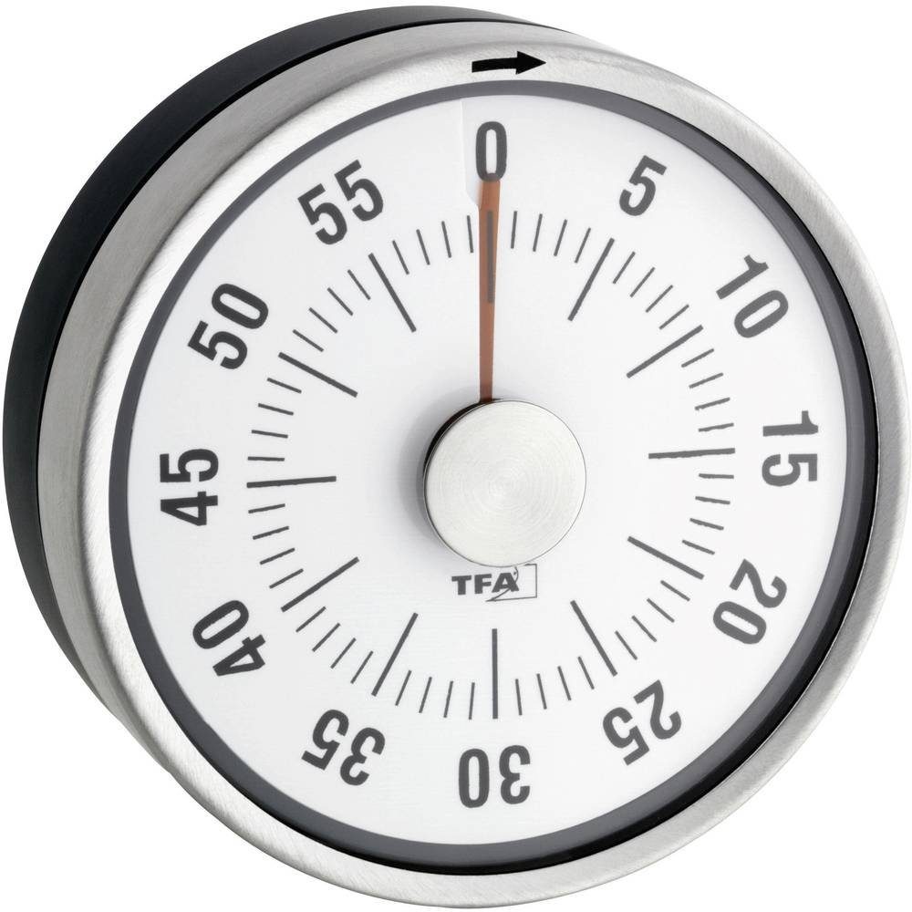 TFA Dostmann Intervall-Timer Küchen-Timer, Metallaufzugswerk bis 60 Minuten
