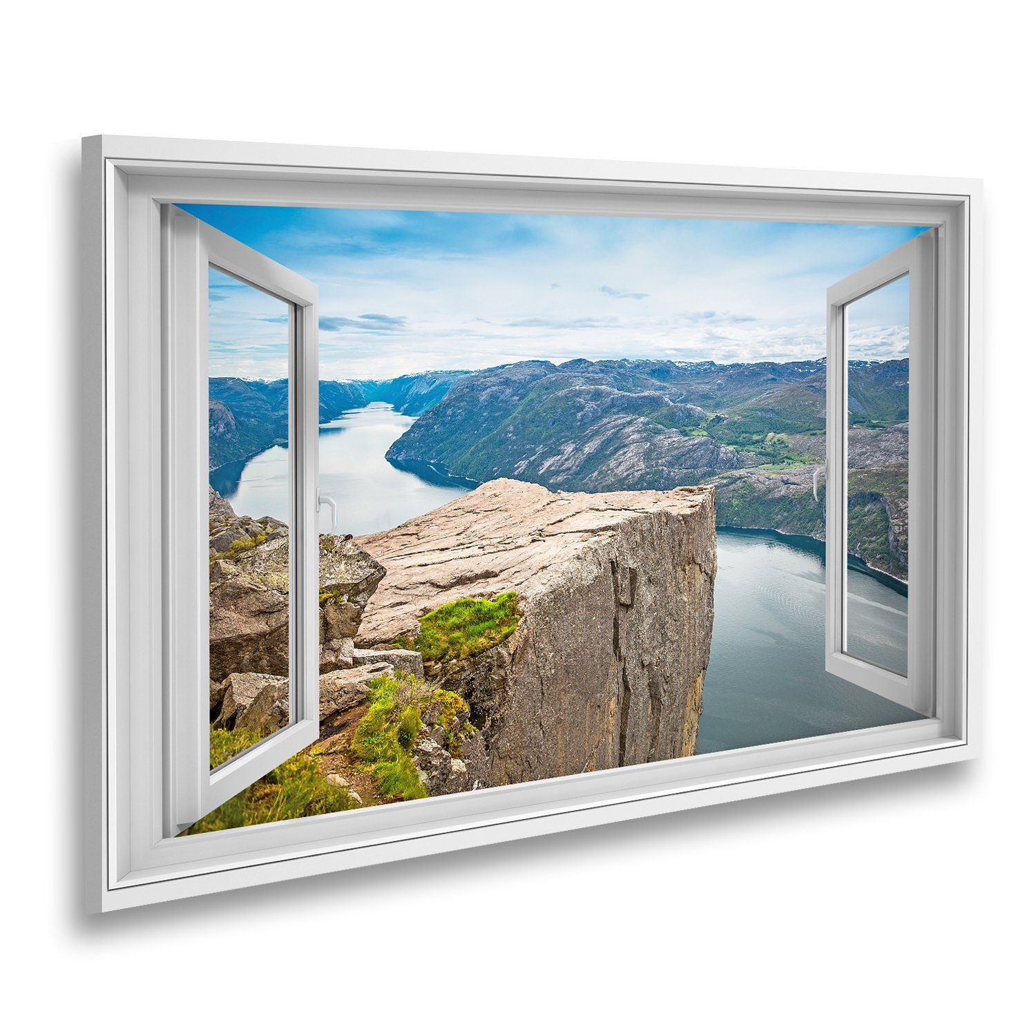 islandburner Leinwandbild Fensterblick Preikestolen oder Prekestolen ...