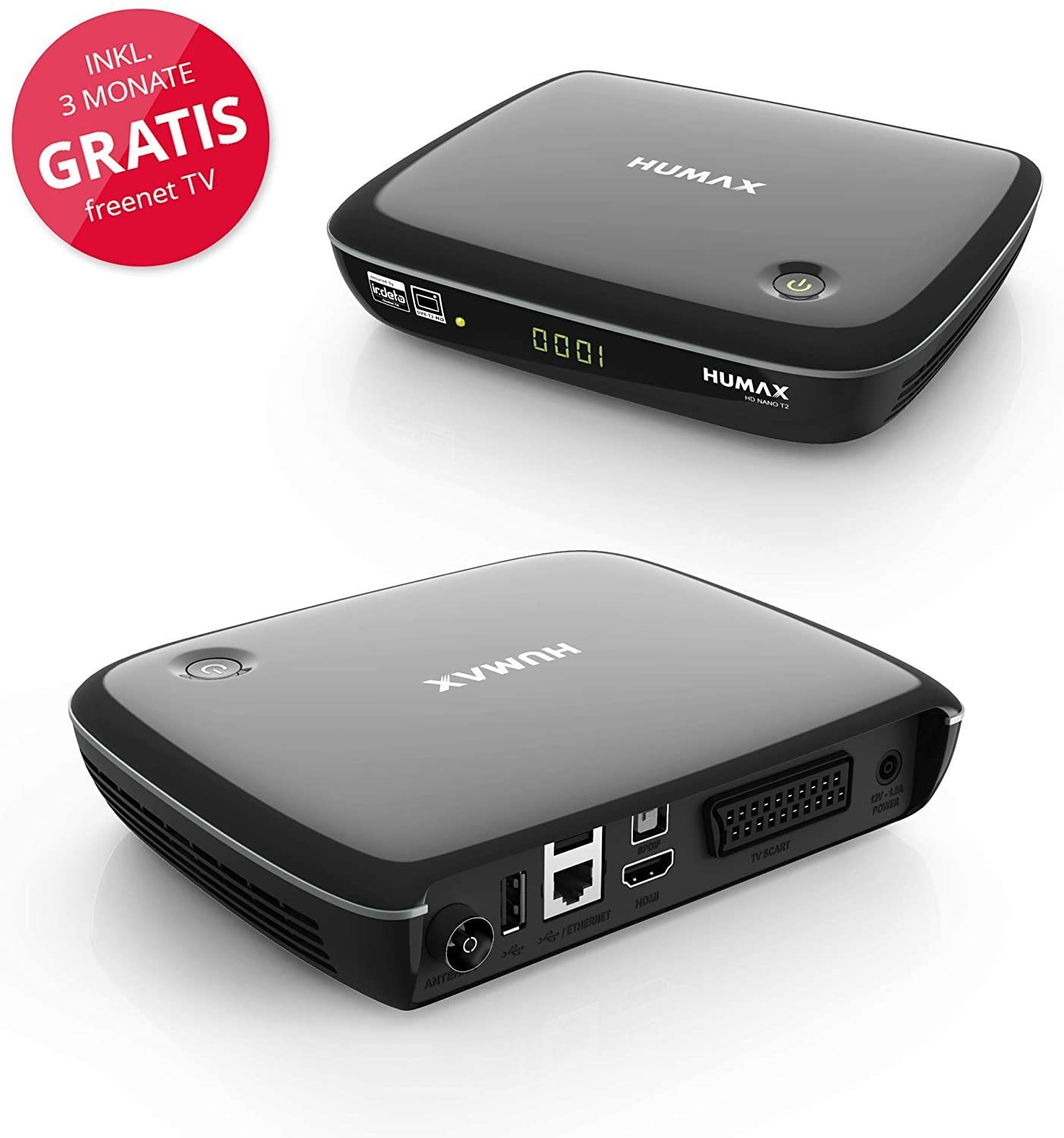 Humax Humax HD Nano T2 HD Receiver Set mit Stabantenne / DVB-T2 ...