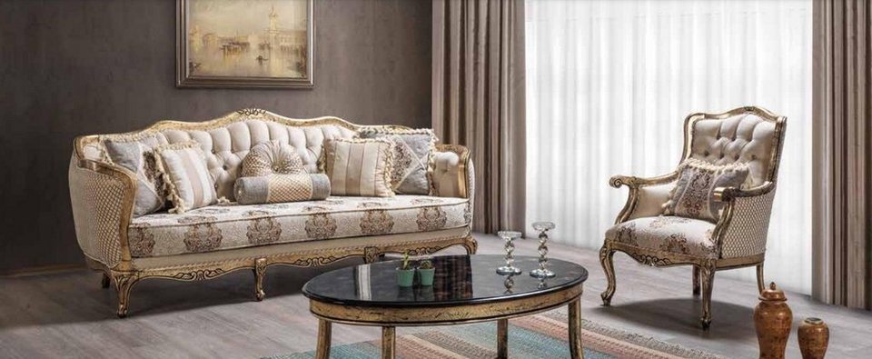 Jvmoebel Sofa Sofagarnitur 31 Sitzer Sofa Sitz Stoff Sessel Barock