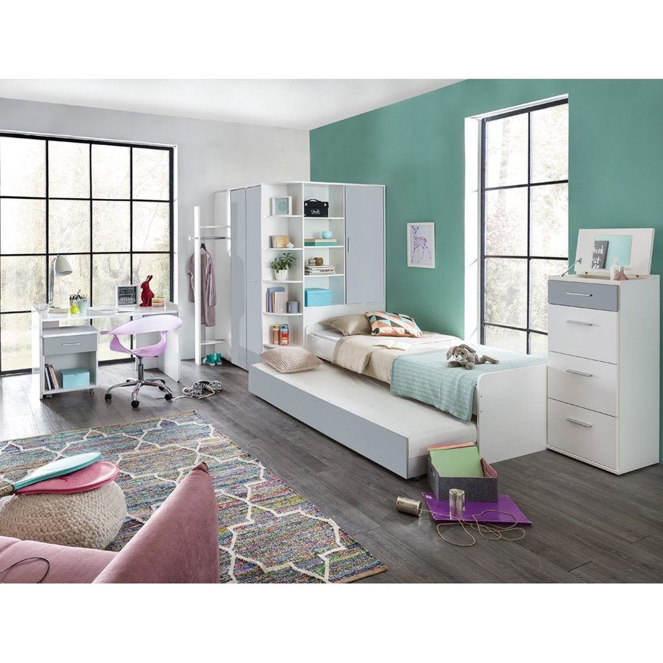 Lomadox Jugendzimmer Set Johannesburg 43 Sparset 7 Tlg Weiß Mit