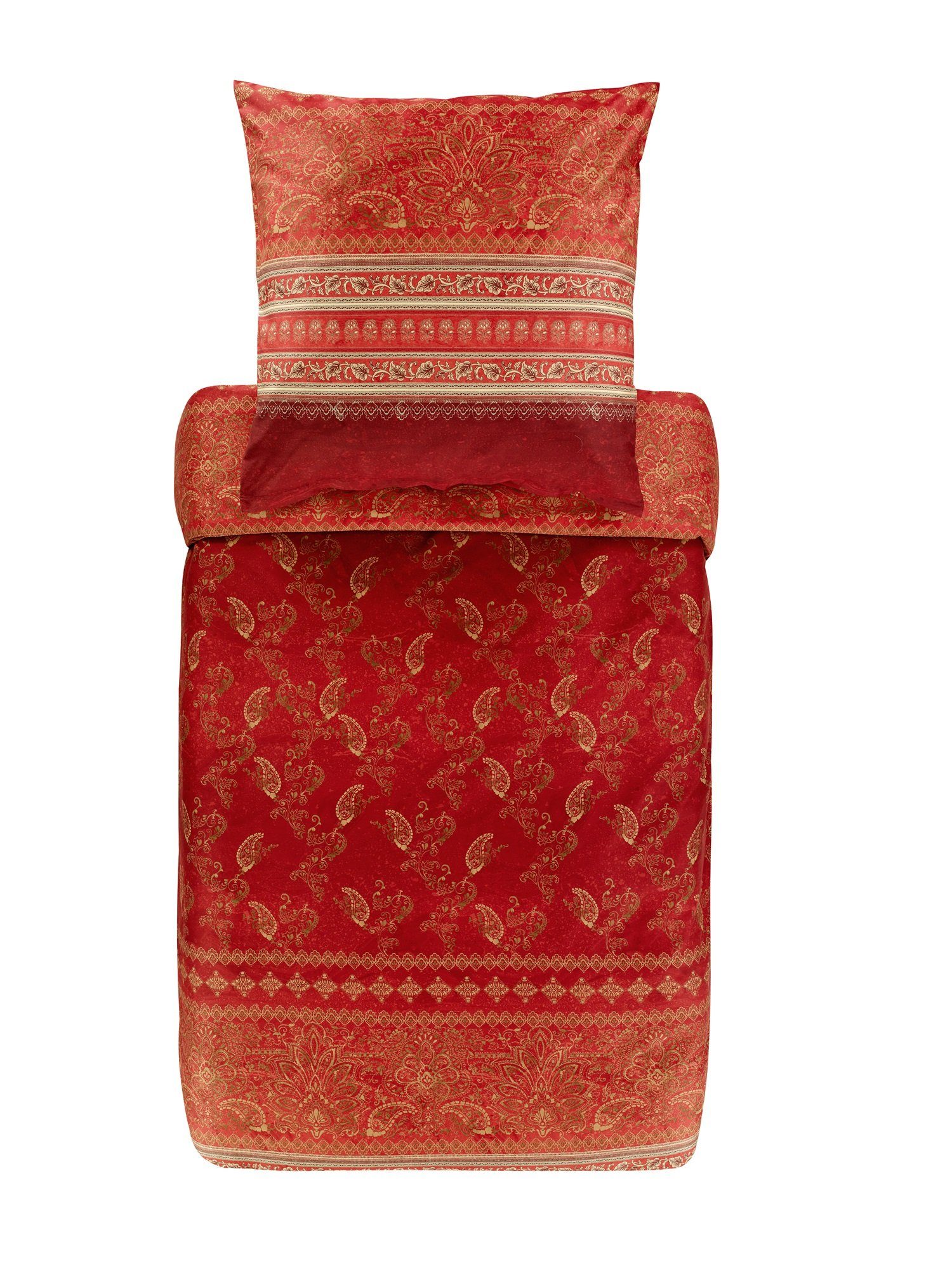 Bassetti Bettwäsche Granfoulard Bettwäsche Matera R1 Rot 200x200 cm, langanhaltenden ...