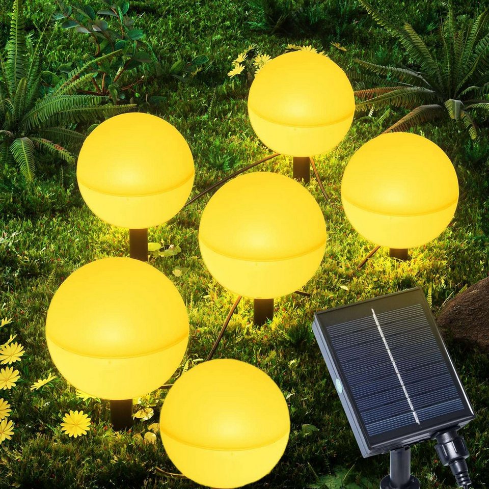 Blingbin Led Solarleuchte 6 Stück Kugel Solar Lichterkette Aussen 7