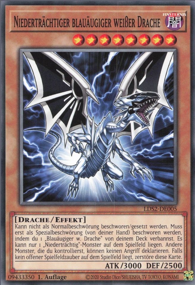 Recollectibles Sammelkarte Yugioh Niederträchtiger Blauäugiger Weißer