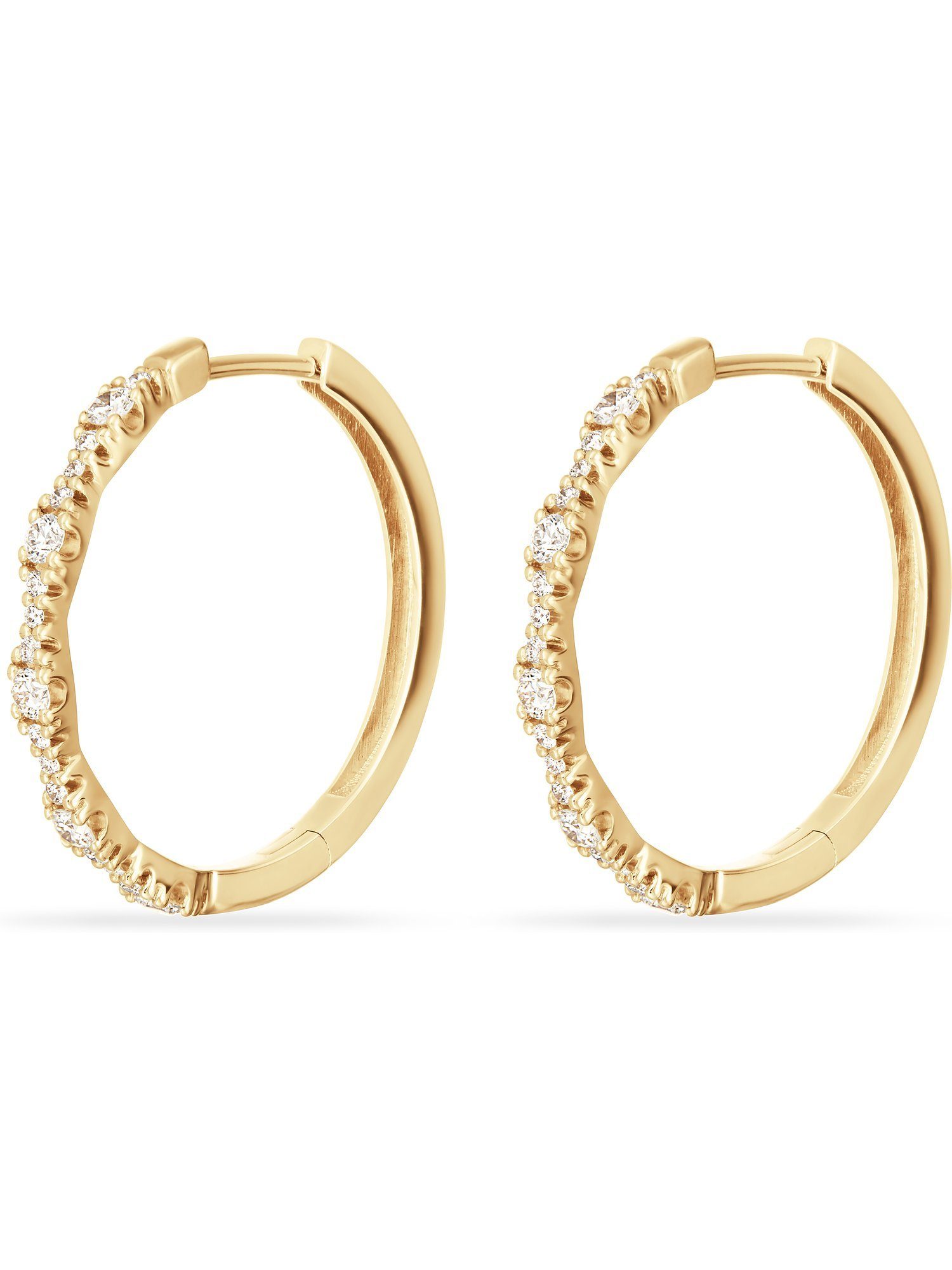 CHRIST Paar Creolen CHRIST Damen-Creolen 38 Diamant (Paar), Breite: 0,2 cm, Stärke: 2 mm ...