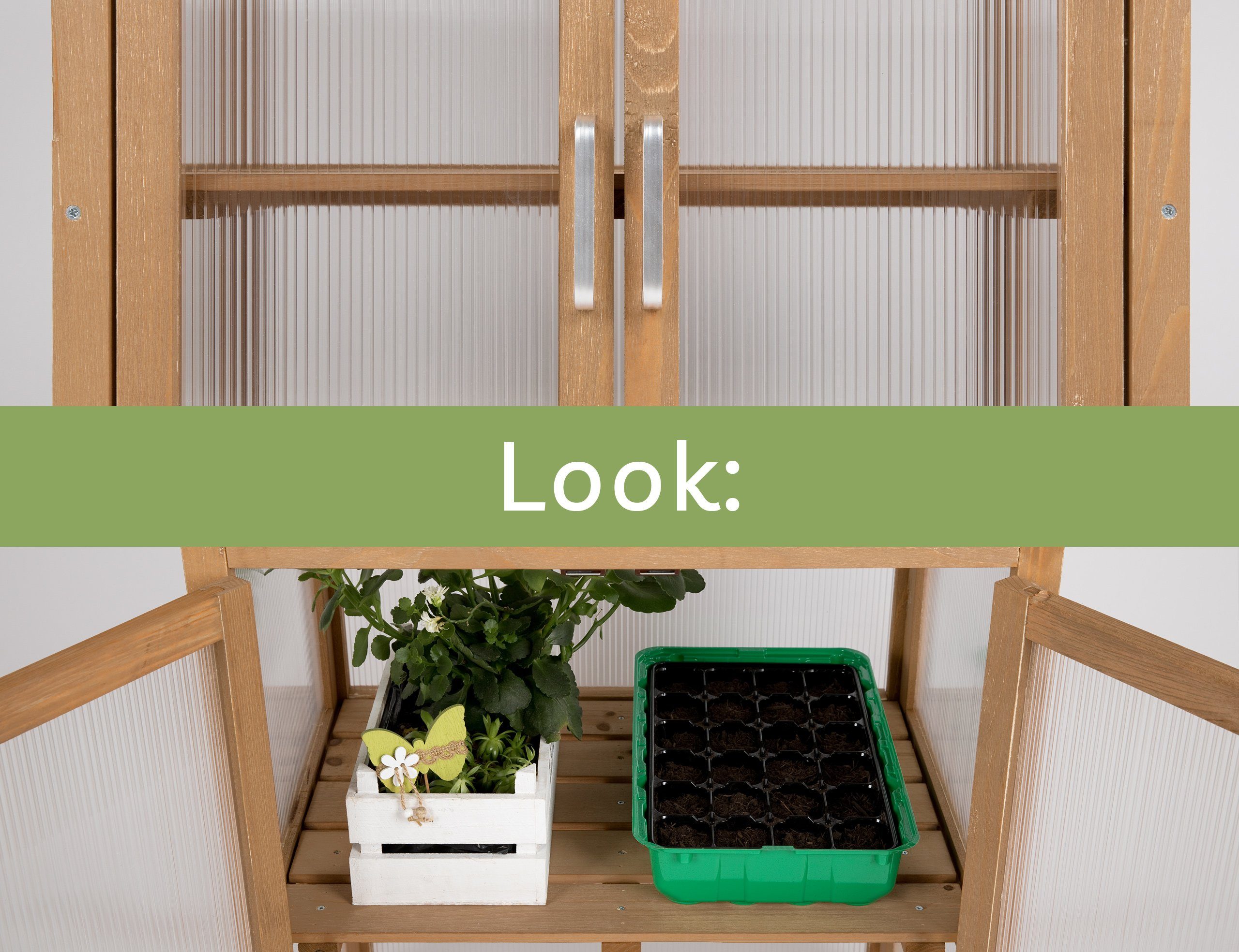 needs&wants® Gewächshaus Mini Treibhaus klein winterfest aus Holz ...