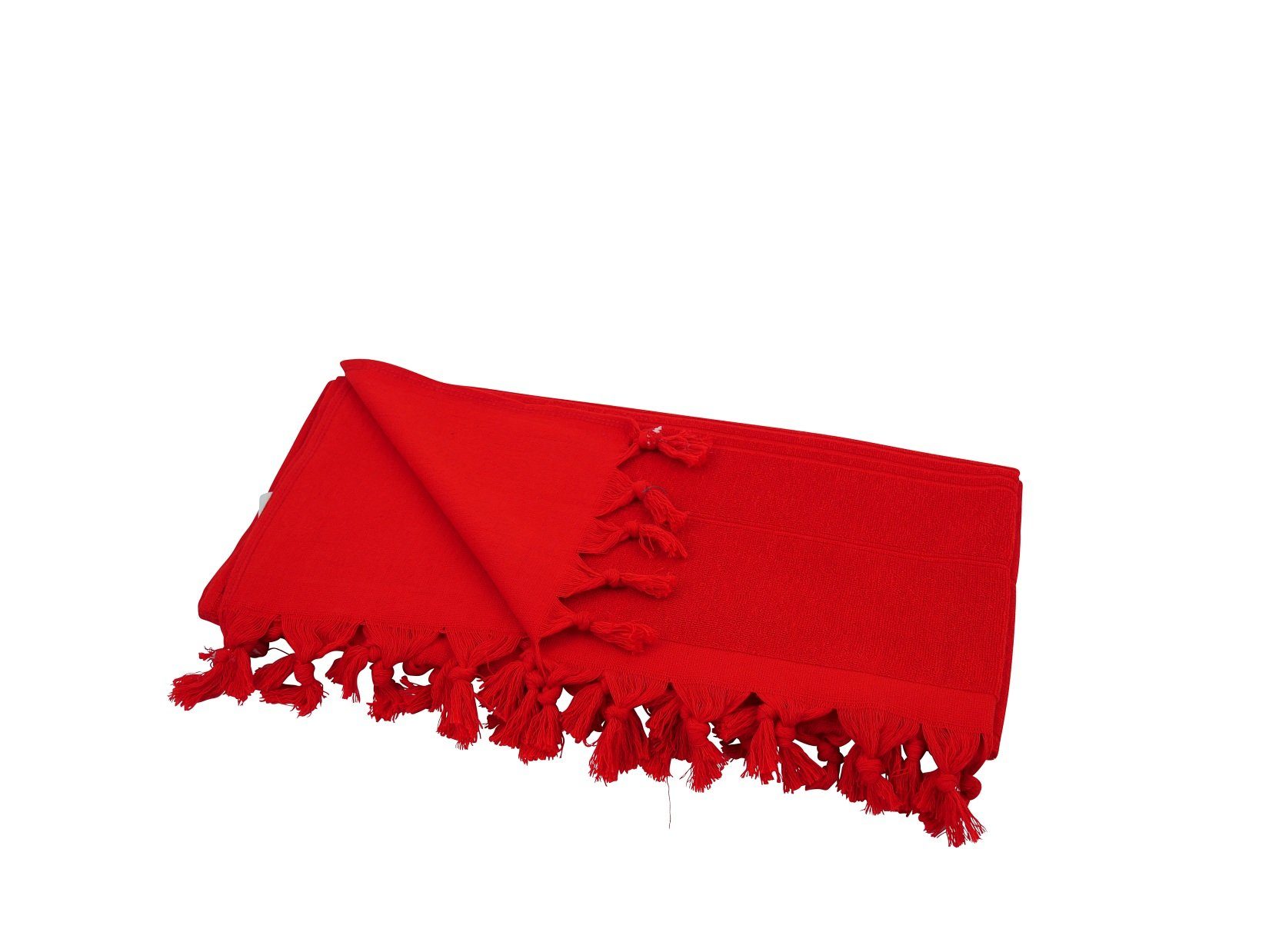 my Hamam Saunatuch Frottee Hamamtuch mit Fransen, rubinrot, Frottee (1-St), klassisches Design ...