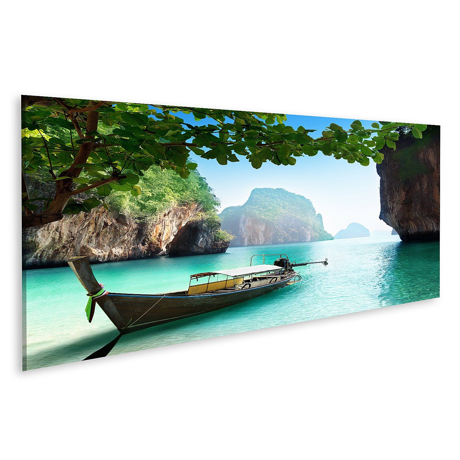 islandburner Leinwandbild »Bild auf Leinwand Boot Am Strand Von Insel In Der Provinz Krabi ...
