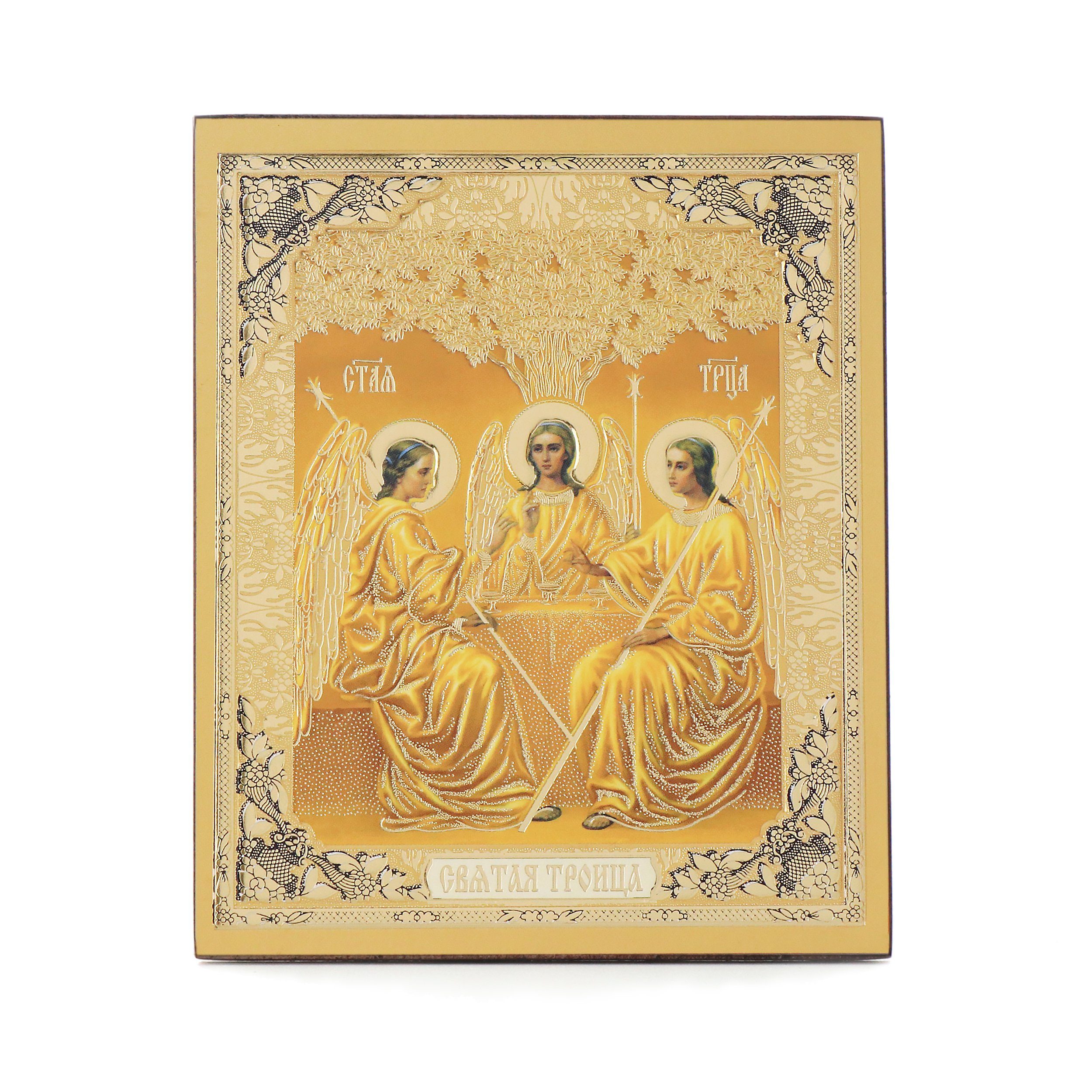 NKlaus Bild Die Heilige Dreifaltigkeit Holz Ikone 10x12cm christlich orthodox 1136, Religion