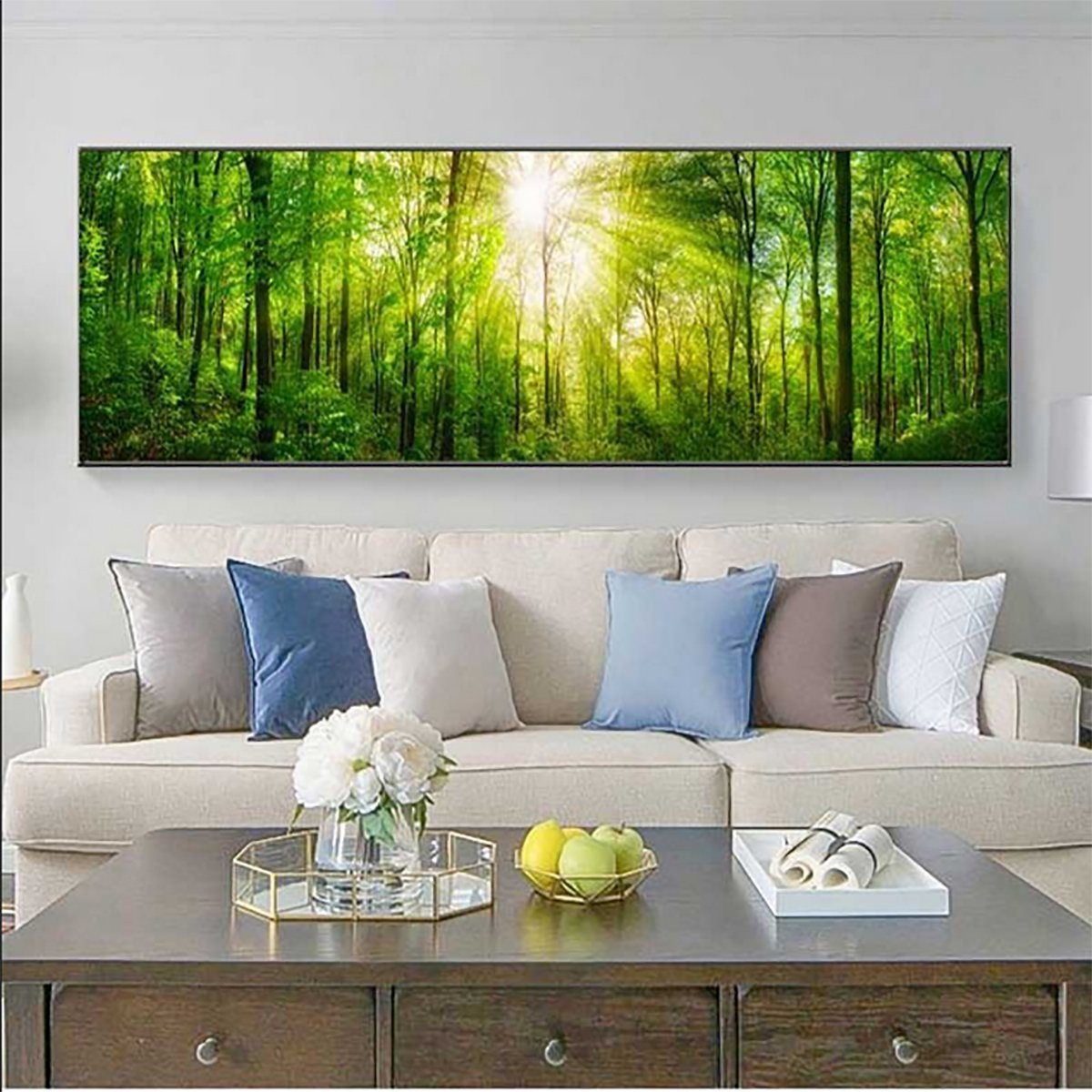 TPFLiving Kunstdruck (OHNE RAHMEN) Poster - Leinwand - Wandbild, Landschaft - Wälder - Bäume ...