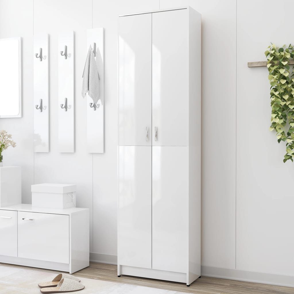 Garderobenschrank Weiss Hochglanz