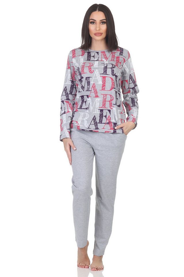 Normann Pyjama Normann Damen Langarm Schlafanzug Pyjama Auch In