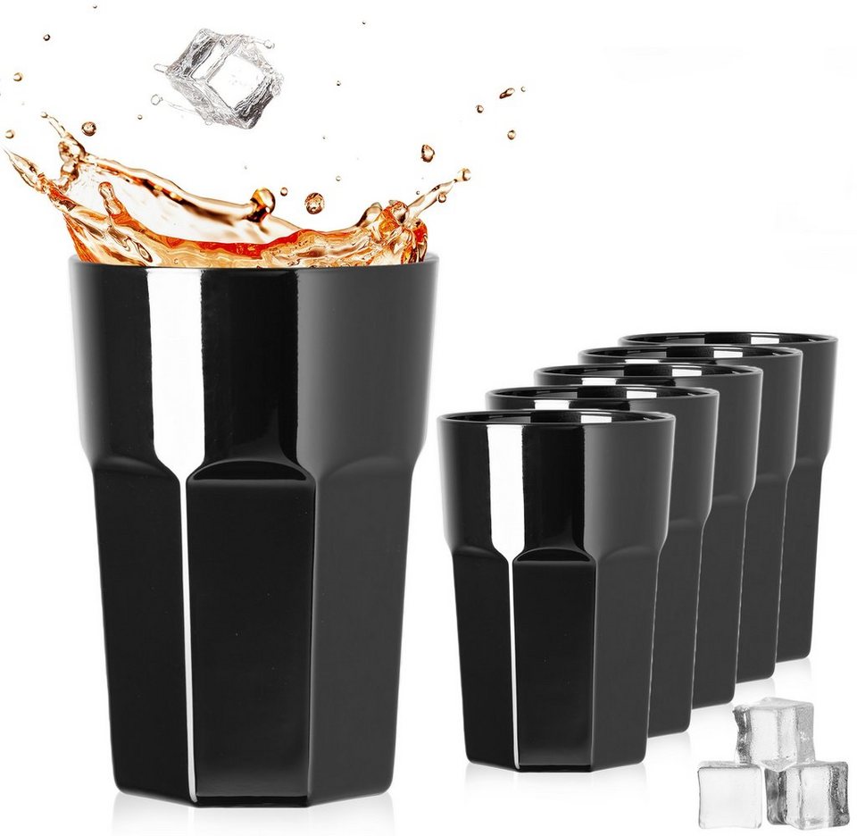 PLATINUX Glas Schwarze Trinkgläser, Glas, 210ml (max.270ml ... PLATINUX Glas Schwarze Trinkgläser, Glas, 210ml (max.270ml ...