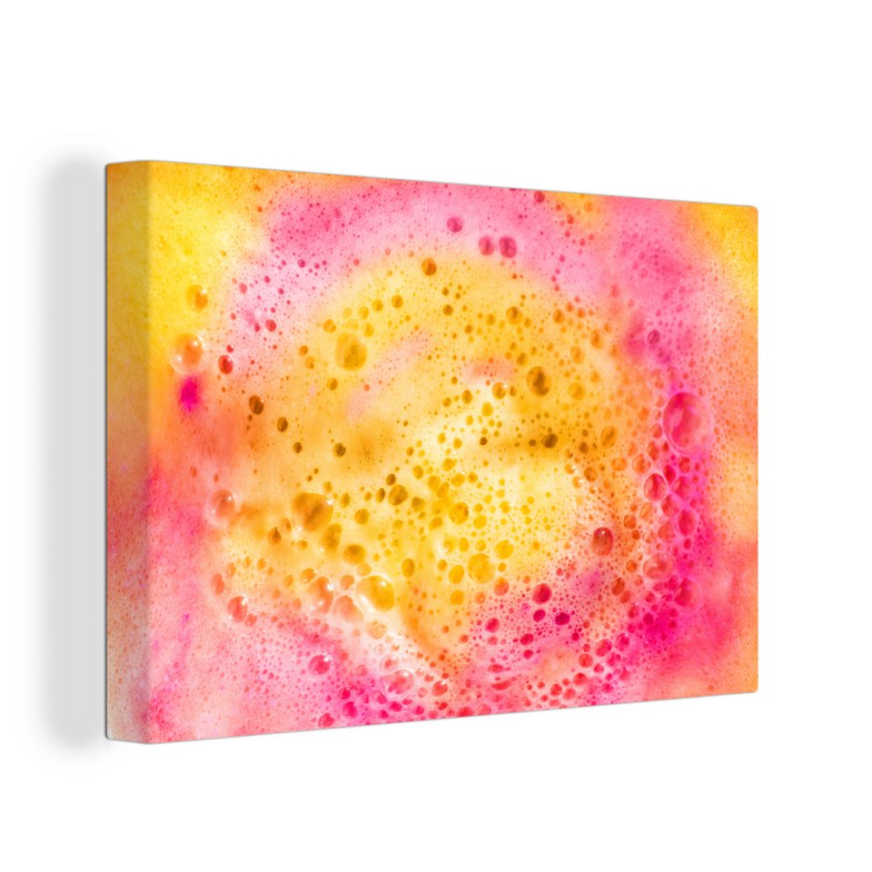 Onemillioncanvasses® Leinwandbild Rosa Und Gelbe Badebombe 1 St