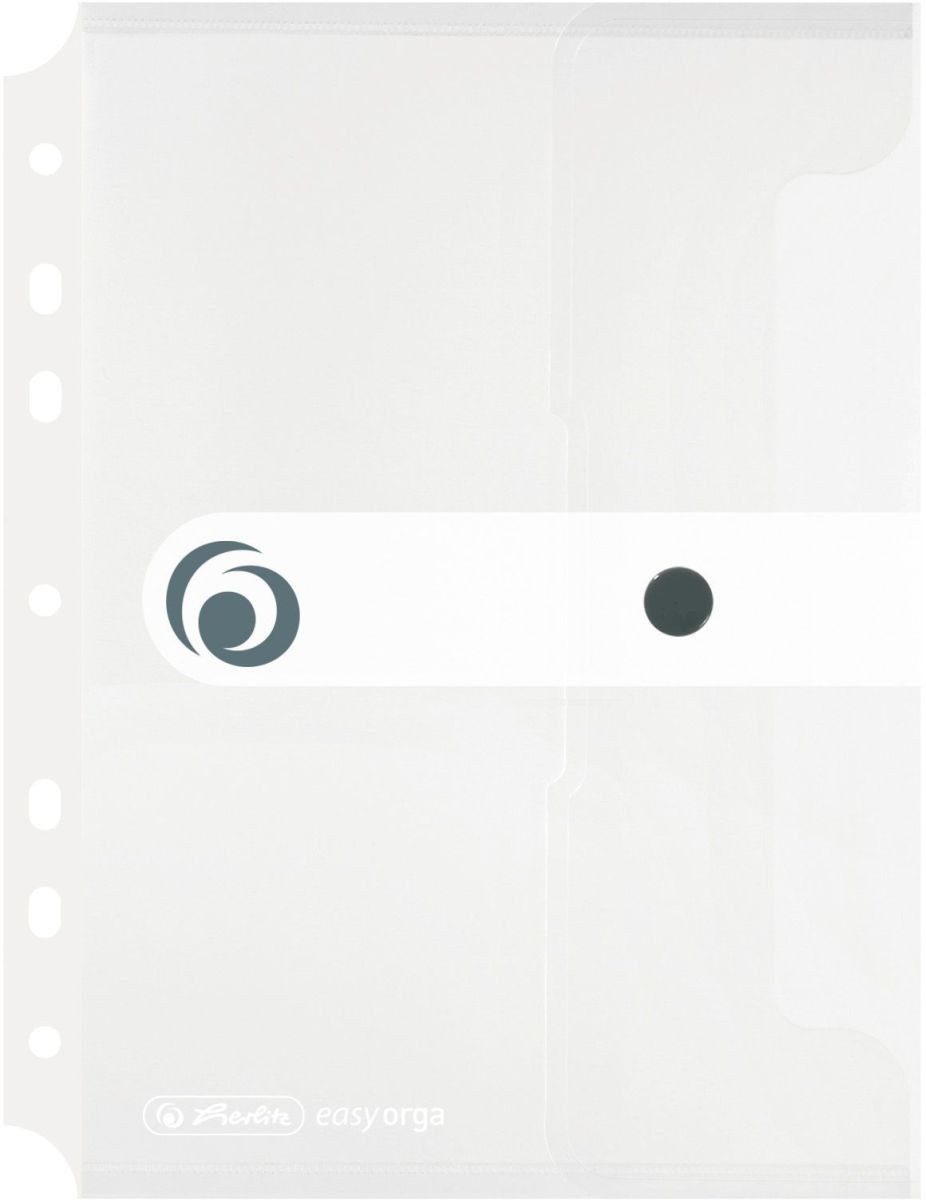 Herlitz Fächermappe, Dokumententasche PP A5 zum Abheften transparent farblos easy orga to go