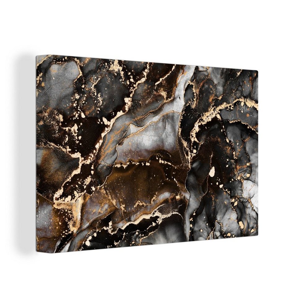 Onemillioncanvasses® Leinwandbild Marmor Gold Glitzer Luxus 1