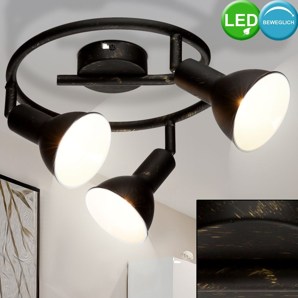 Etc Shop Deckenleuchte Decken Spot Rondell Lampe Schwarz Wohn Zimmer