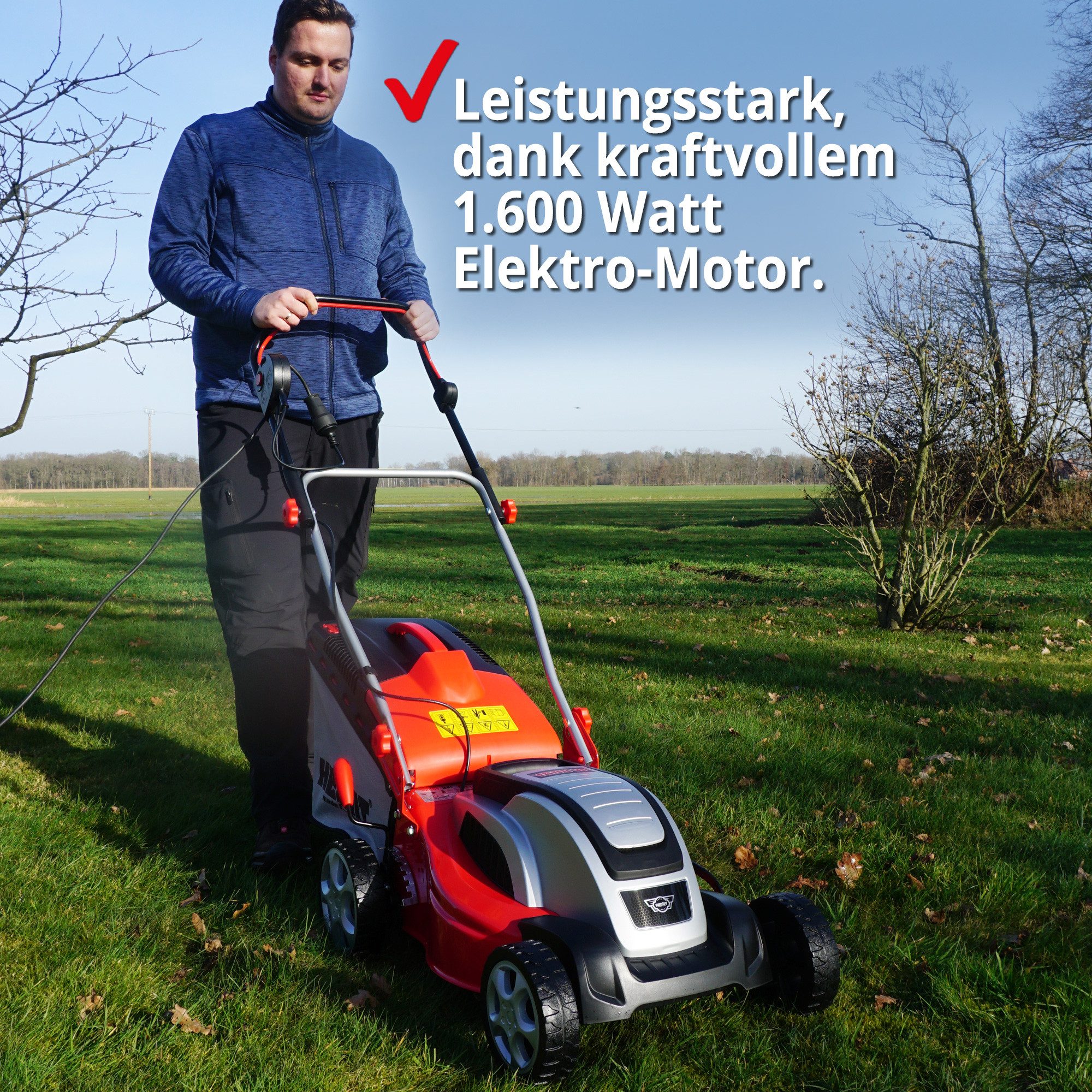 Hecht Elektrorasenmäher 1641 inklusive Mulchkit, 41 cm Schnittbreite ...