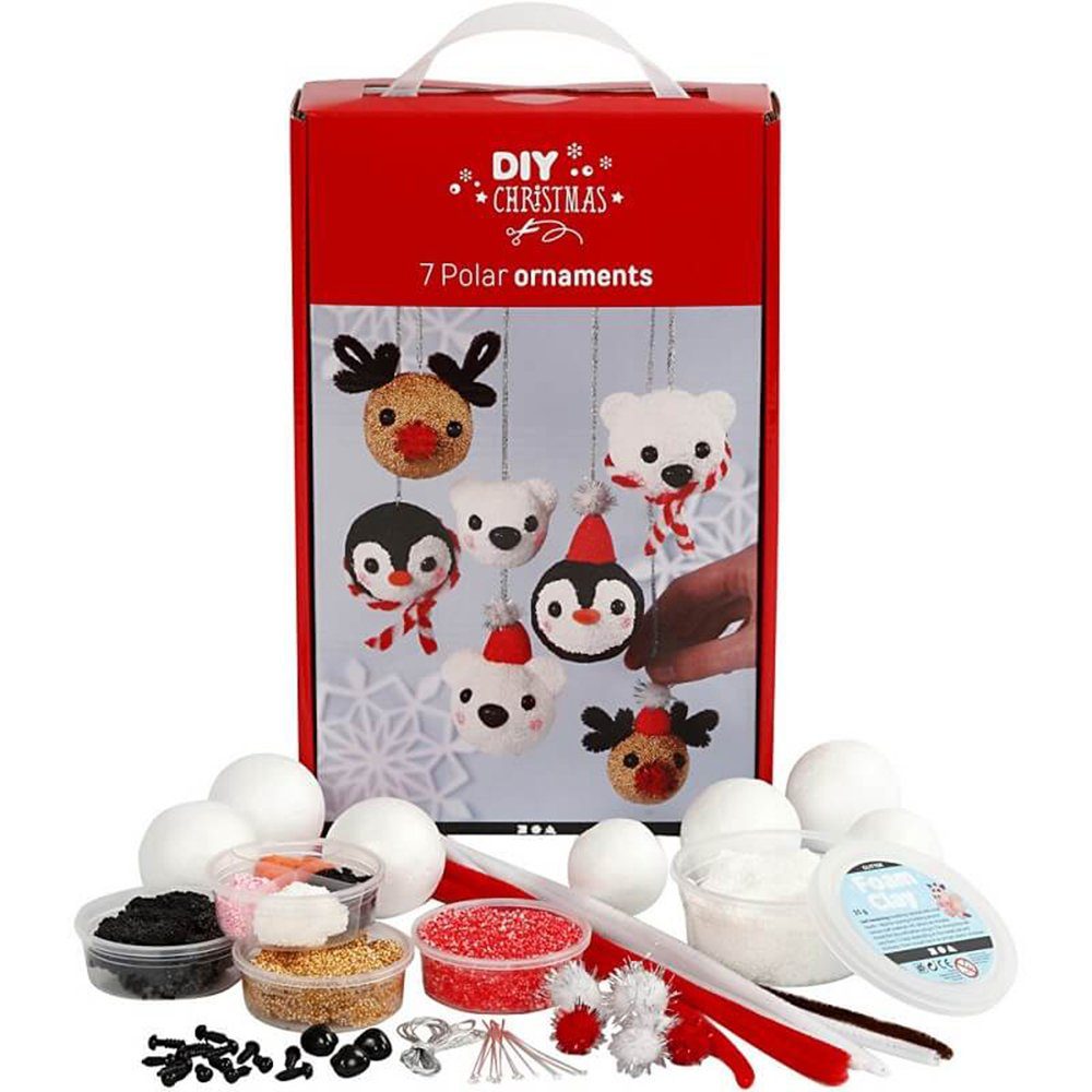 Creotime Kreativset Bastelset Weihnachtskugeln Polartiere Basteln