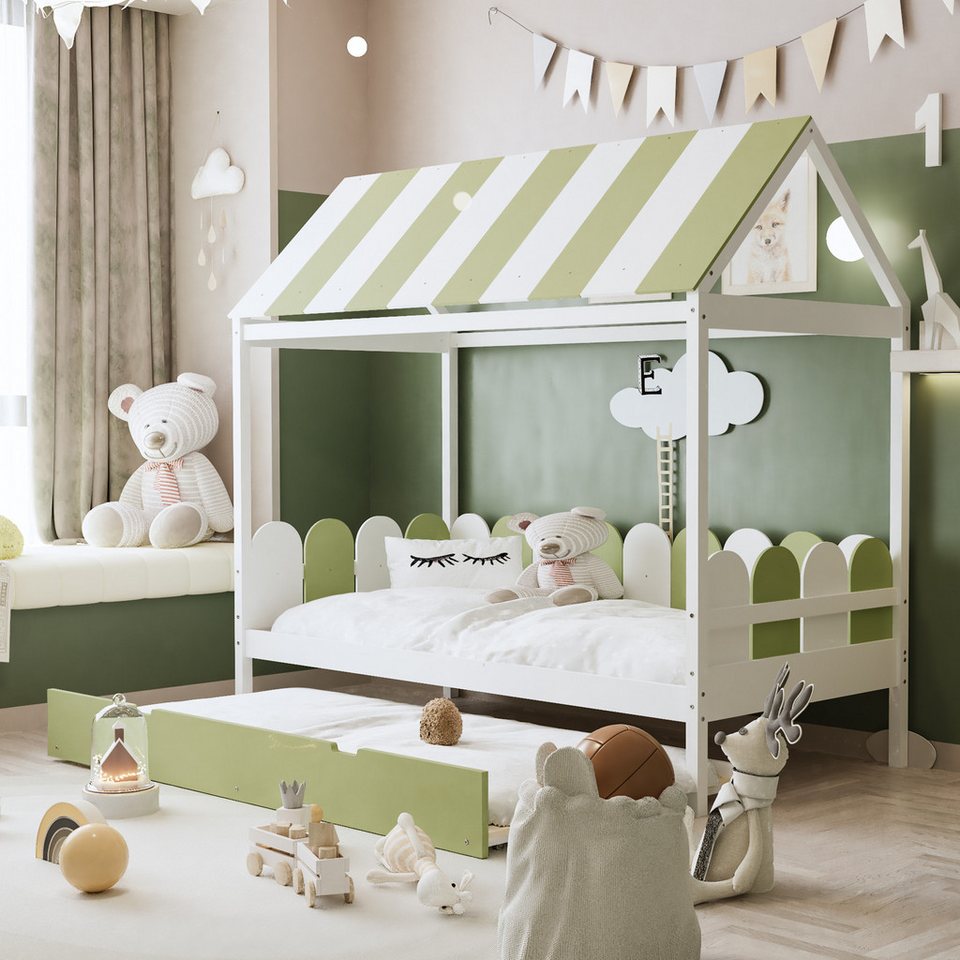 Modfu Kinderbett Hausbett Mit Ausziehbett Hausbett Für Jungen Und