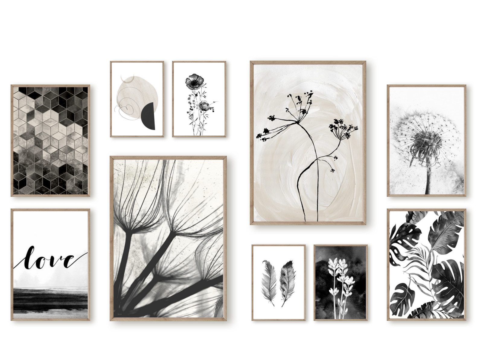 Homestyle Accessoires Poster Bilderwand Wandbilder Bilder 10erset Love