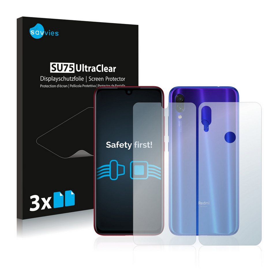 Savvies Schutzfolie Für Xiaomi Redmi Note 7 Displayrückseite