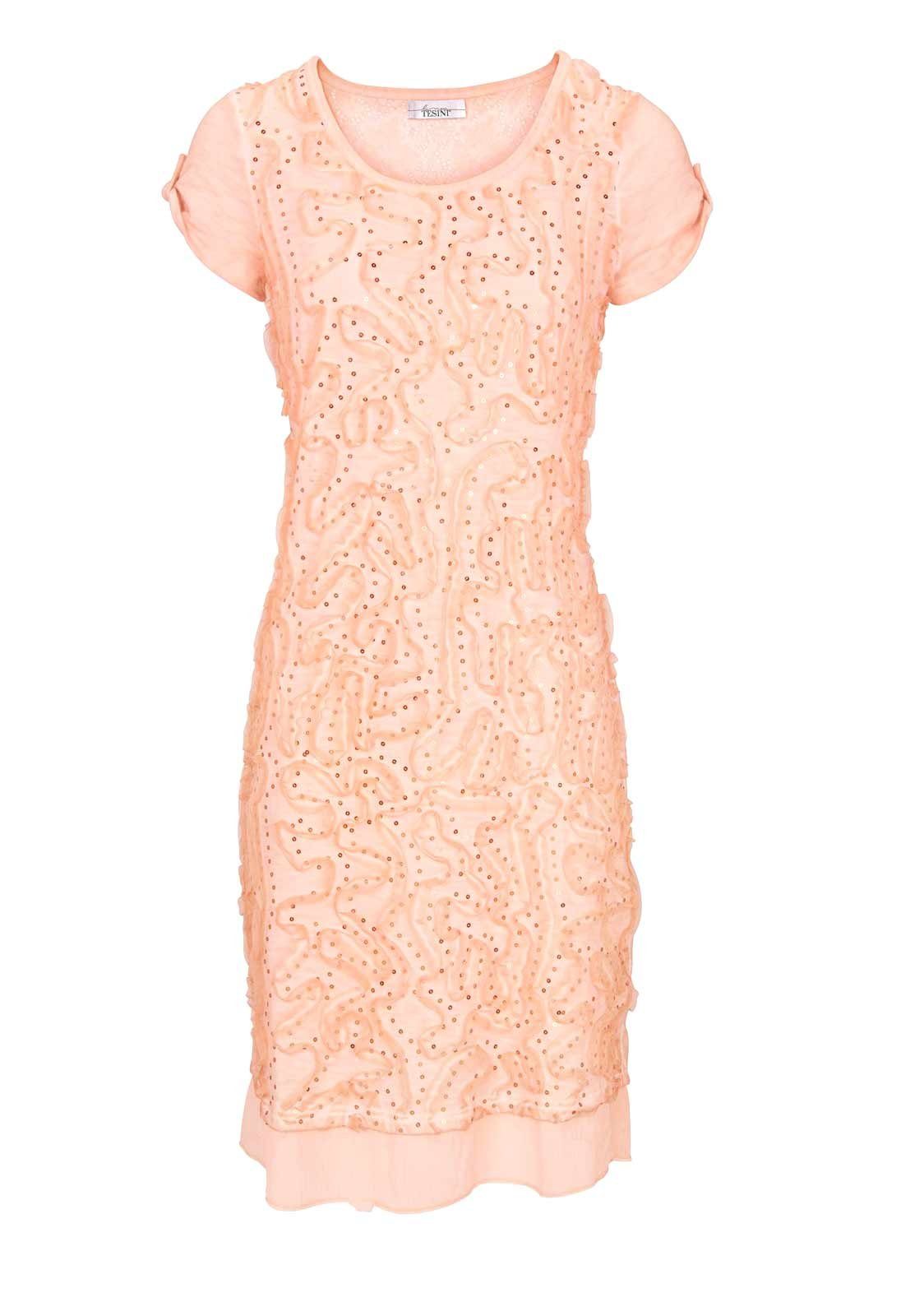 Heine Shirtkleid Linea Tesini Damen Designer Patchkleid Mit Pailletten