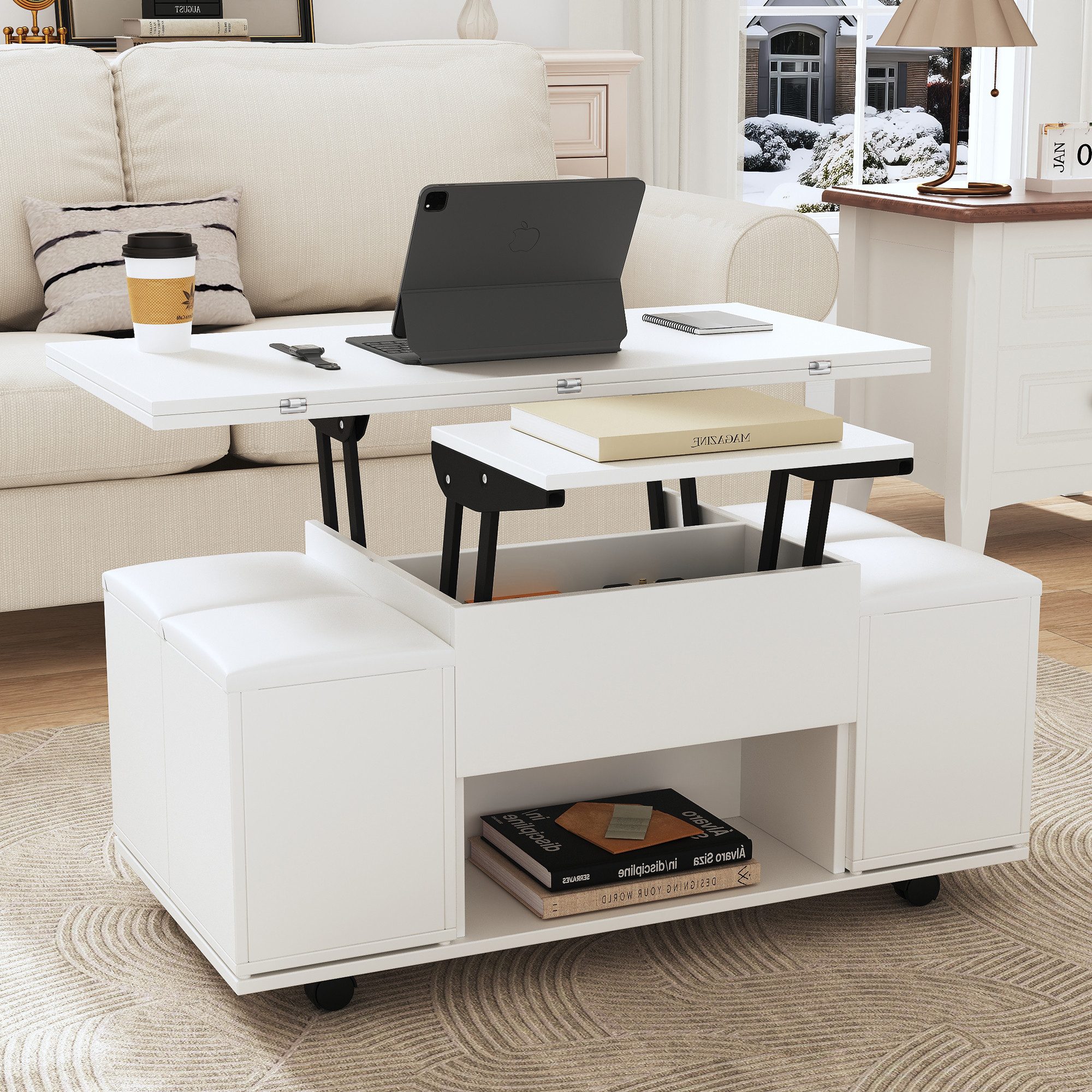 Couchtisch Mit Integrierten Hockern