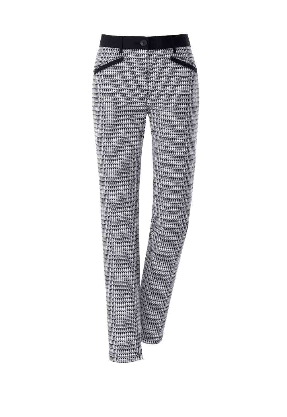 Creation L Stretch Hose Création L Damen Stretchhose Schwarz Weiß Bedruckt