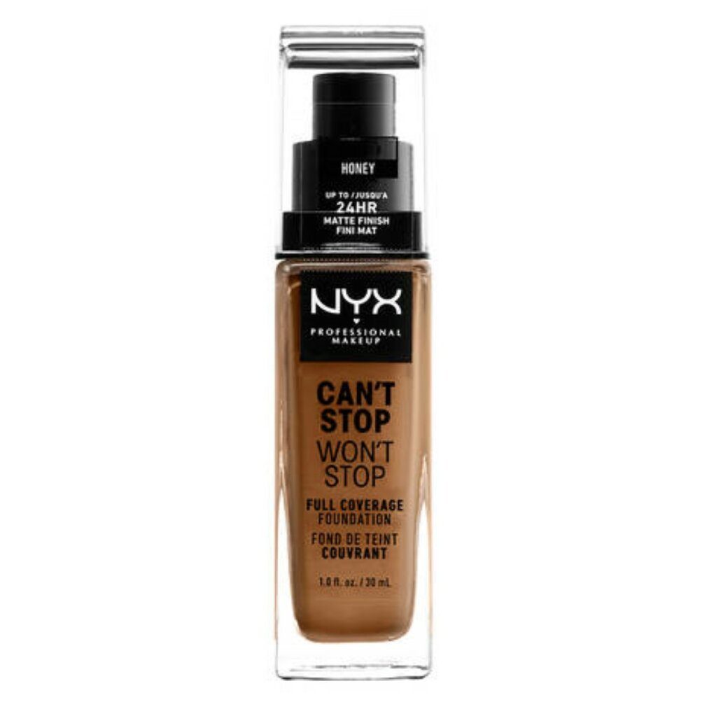 Nyx Professional Make Up Foundation CAN'T STOP WON'T STOP full coverage foundation #honey 30ml ...