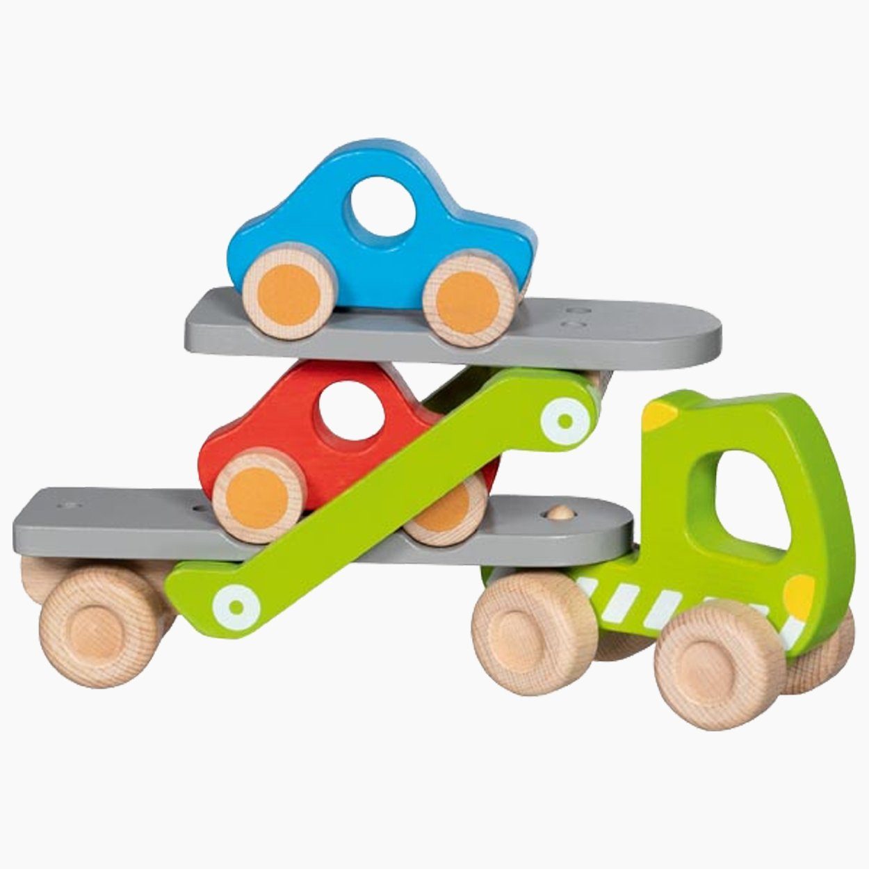 goki Spielzeug-Auto Autotransporter mit 2 Fahrzeugen, (3-tlg), Perfekt ...