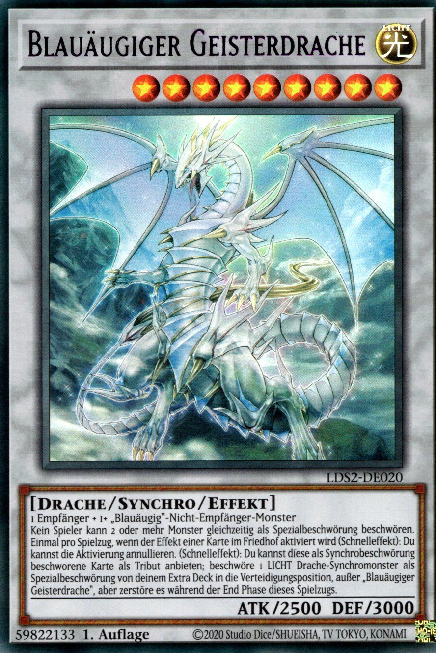 Recollectibles Sammelkarte Yugioh Karte Blauäugiger Geisterdrache V 1
