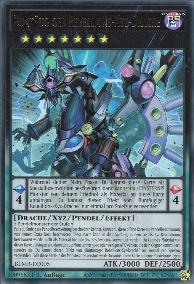 Recollectibles Sammelkarte Yugioh Karte Buntäugiger Rebellions Xyz
