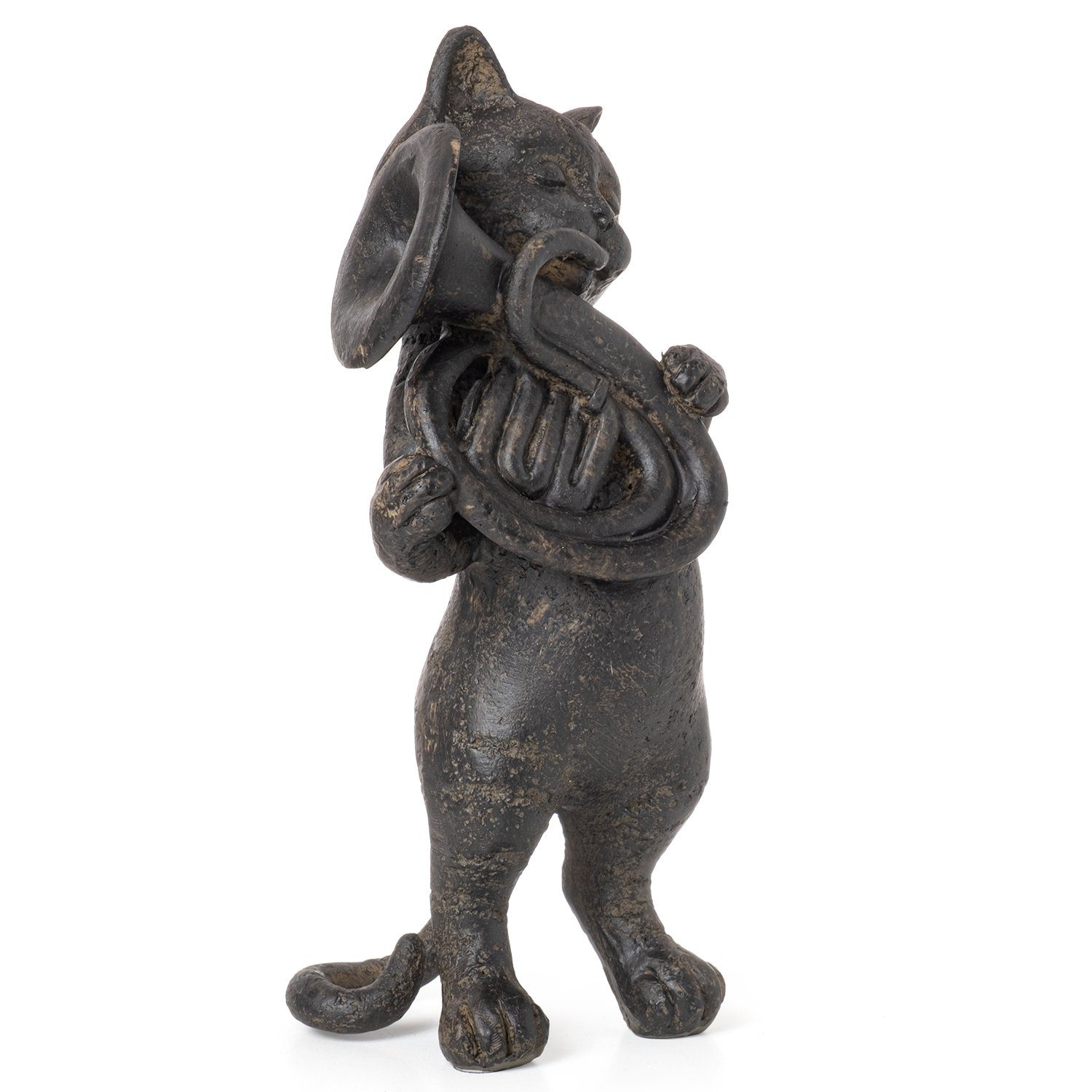Moritz Skulptur Deko Figur Katze Mit Tuba Instrument Katzen