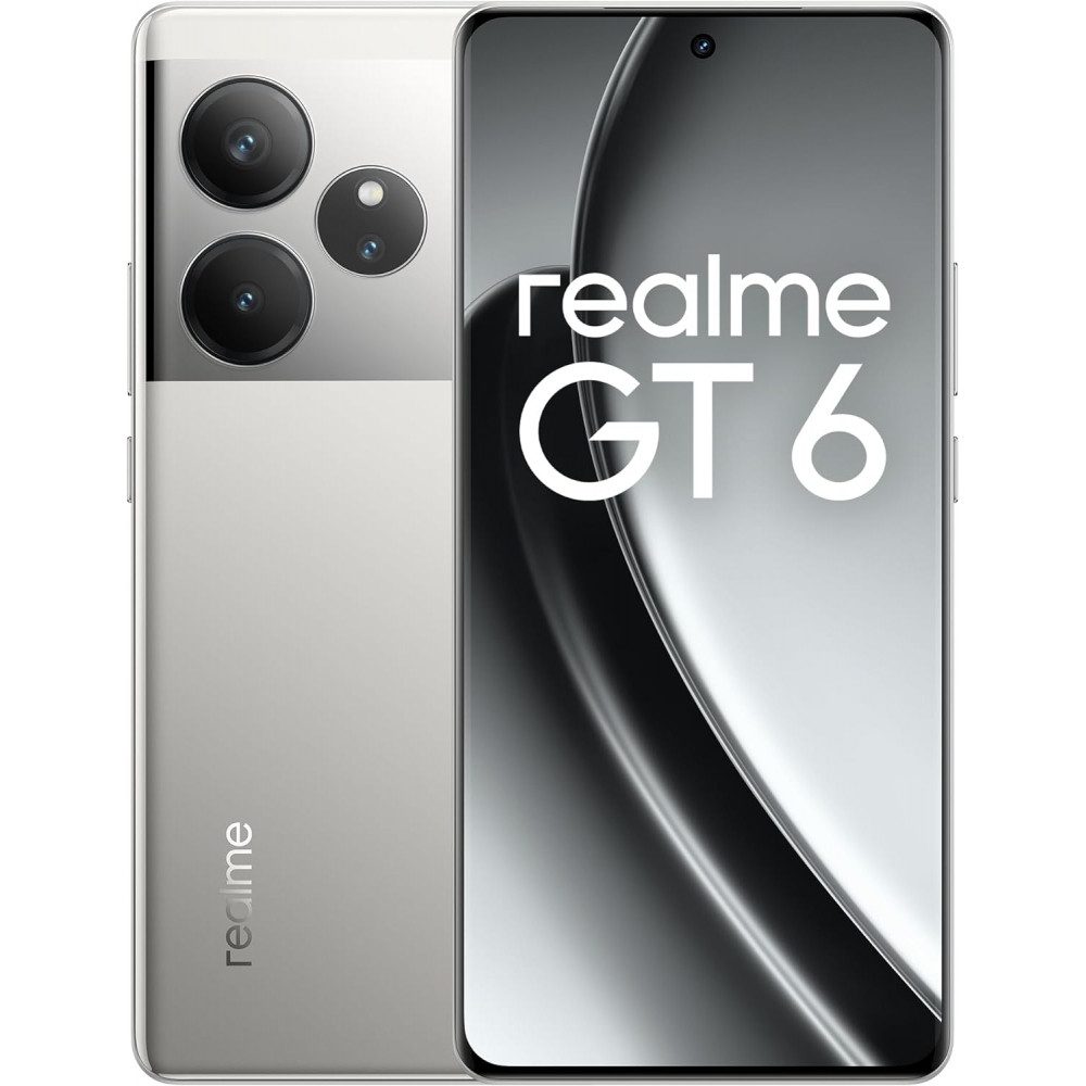Realme GT 6 5G 256 GB / 12 GB - Smartphone - fluid silver Smartphone (6,78 Zoll), Handy