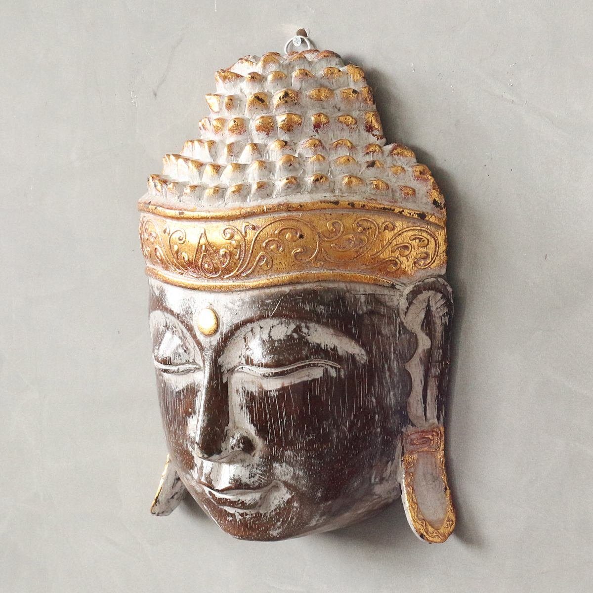 Oriental Galerie Dekofigur Buddha Maske Wandmaske In Braun Mit