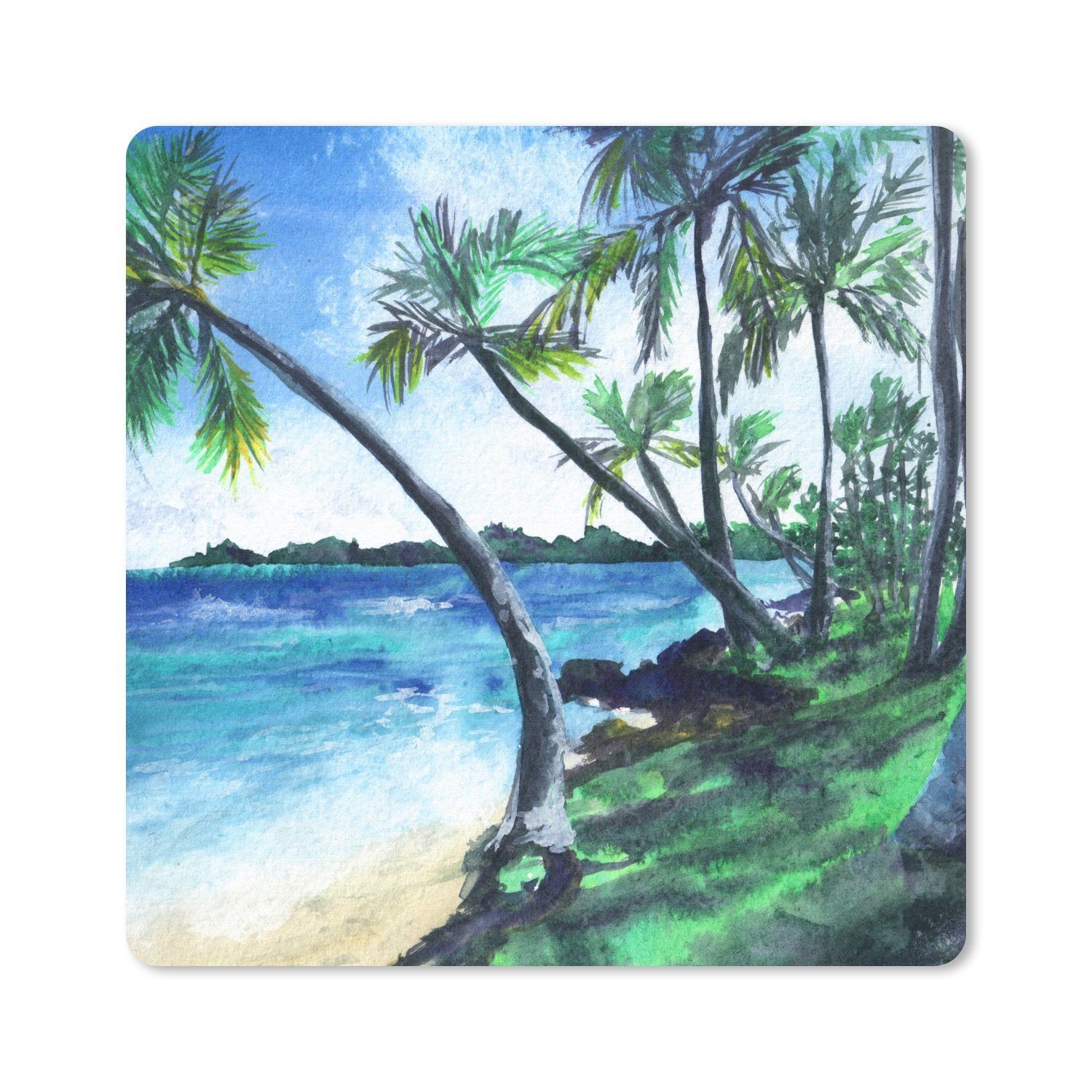 Muchowow Mauspad Palme Strand Aquarell Packung 1 St 1