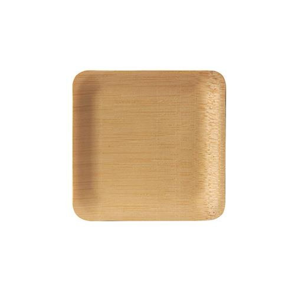 Papstar Einwegteller 10 Fingerfood Teller Bambus Pure Eckig 15 Cm