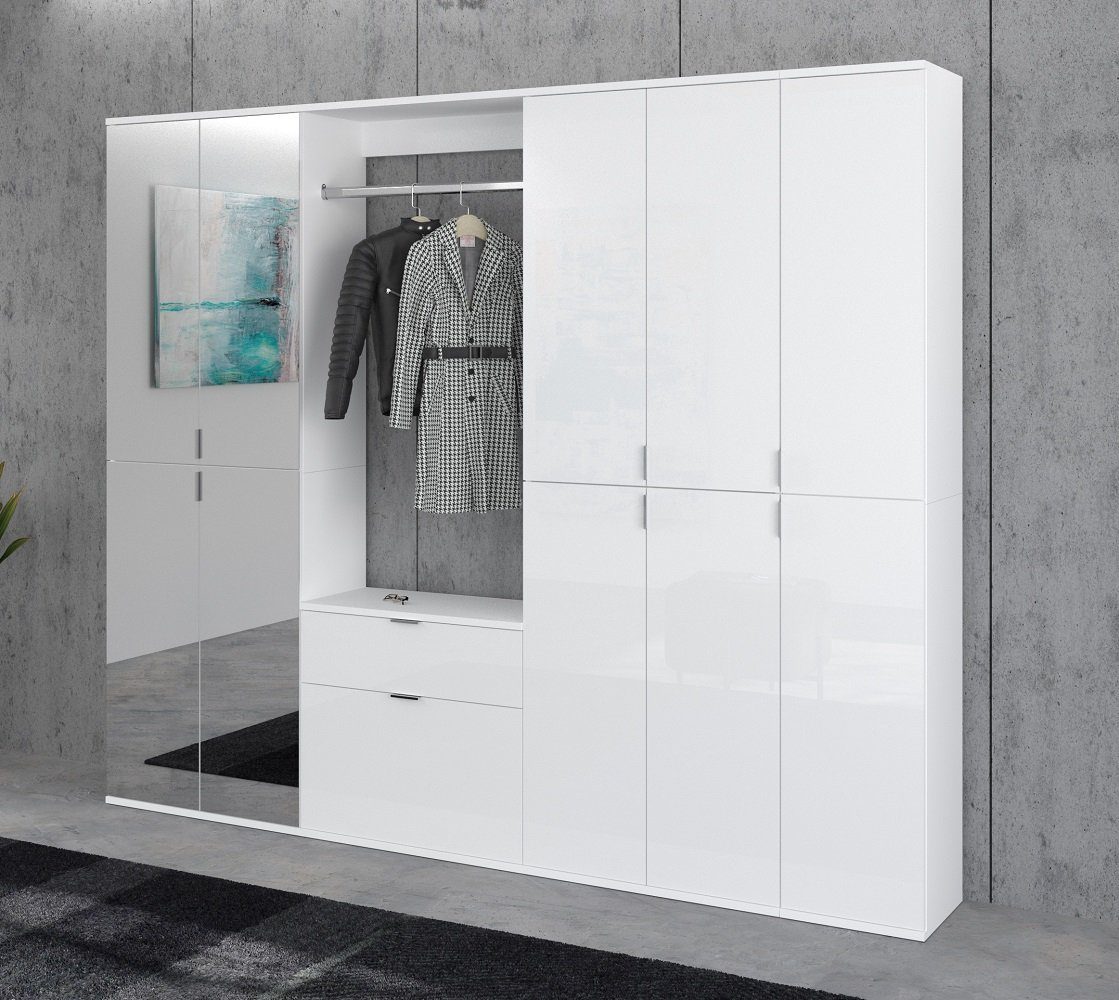 Garderobe Weiss Hochglanz