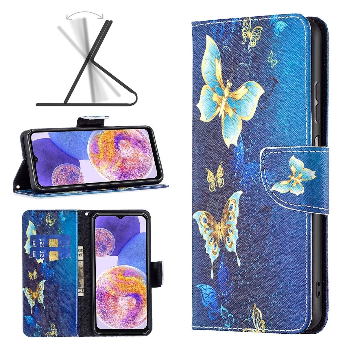 Wigento Handyhülle Für Samsung Galaxy A23 5g Kunstleder Handy Tasche