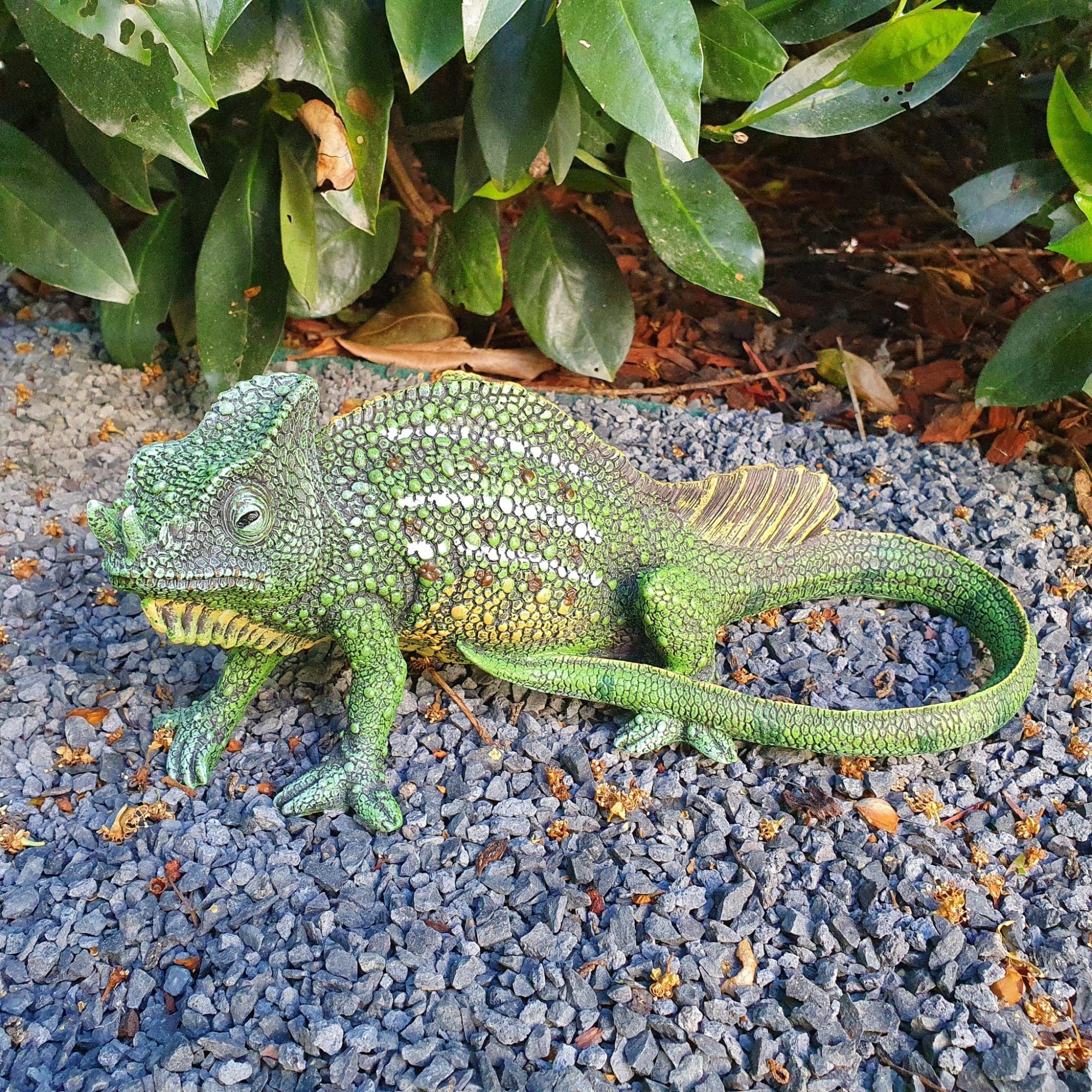 Aspinaworld Gartenfigur Gartenfigur Chamäleon Figur 24 Cm Lang