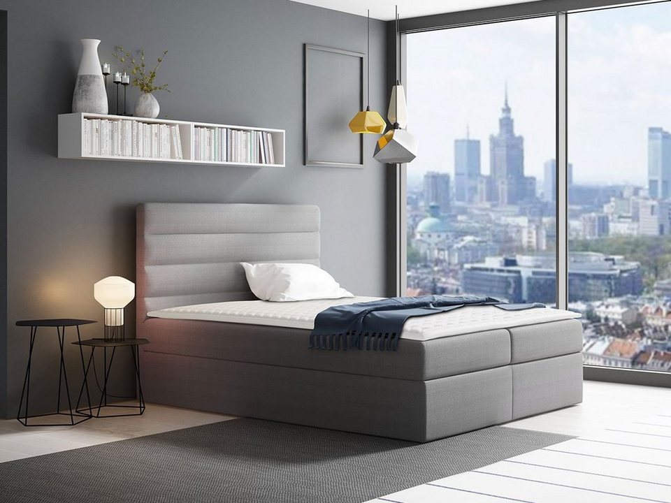 Mirjan24 Boxspringbett Velar Lattenrost Und Matratze Kopfteil