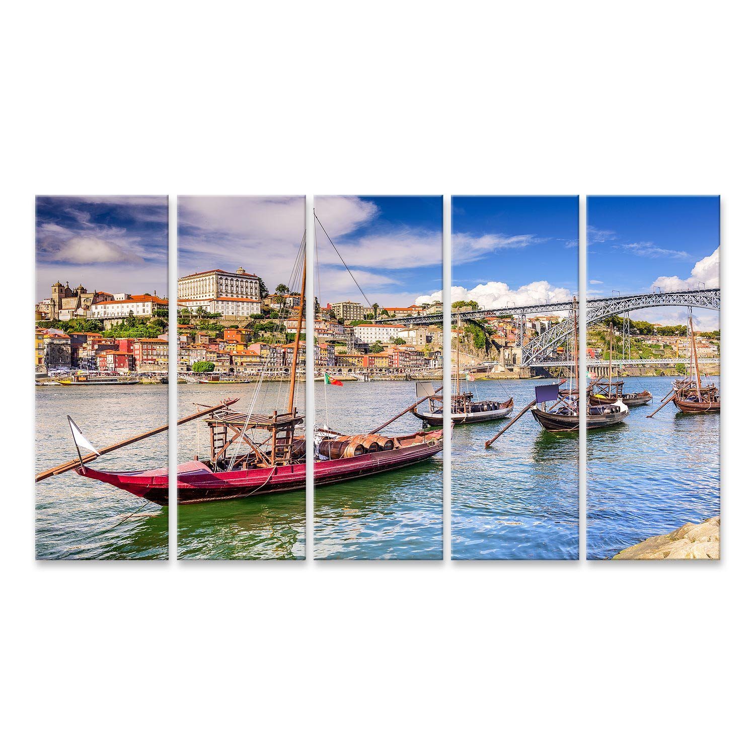 islandburner Leinwandbild »Bild auf Leinwand Porto Portugal Stadtbild Douro Fluss Wandbild ...