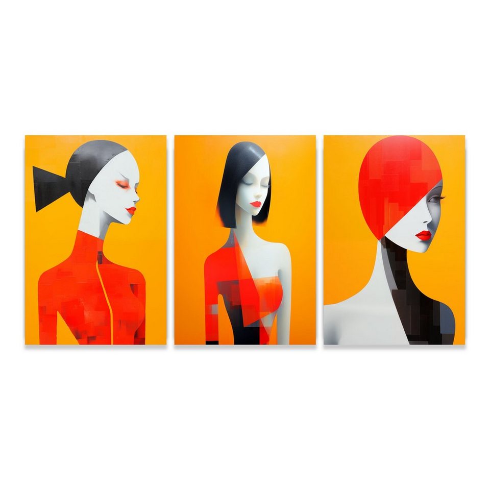 Wallarena Poster Set Frau Pop Art Wohnzimmer Schlafzimmer Kunstdruck