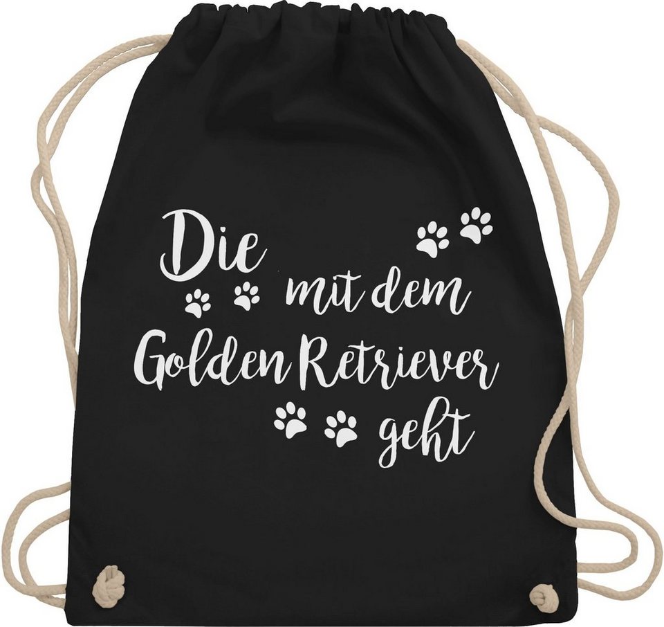 Shirtracer Turnbeutel Die Mit Dem Golden Retriever Geht Weiß Sprüche