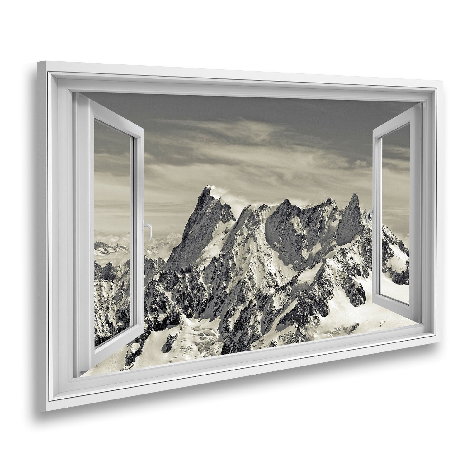 islandburner Leinwandbild Fensterblick Der Mont Blanc in den französischen Alpen Sagenhafter Eff