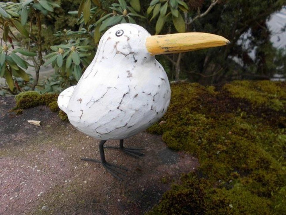 Deko Impression Tierfigur Freche Witzige Möwe Gerade Blickend Statue