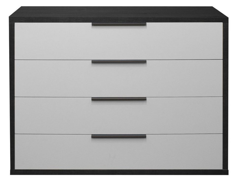 Möbelando Kommode Clyde Bxhxt 122x90x45 Cm In Flamed Wood Black