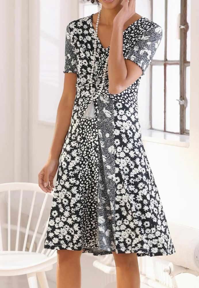 Heine Jerseykleid Linea Tesini Damen Designer Jersey Patchlookkleid