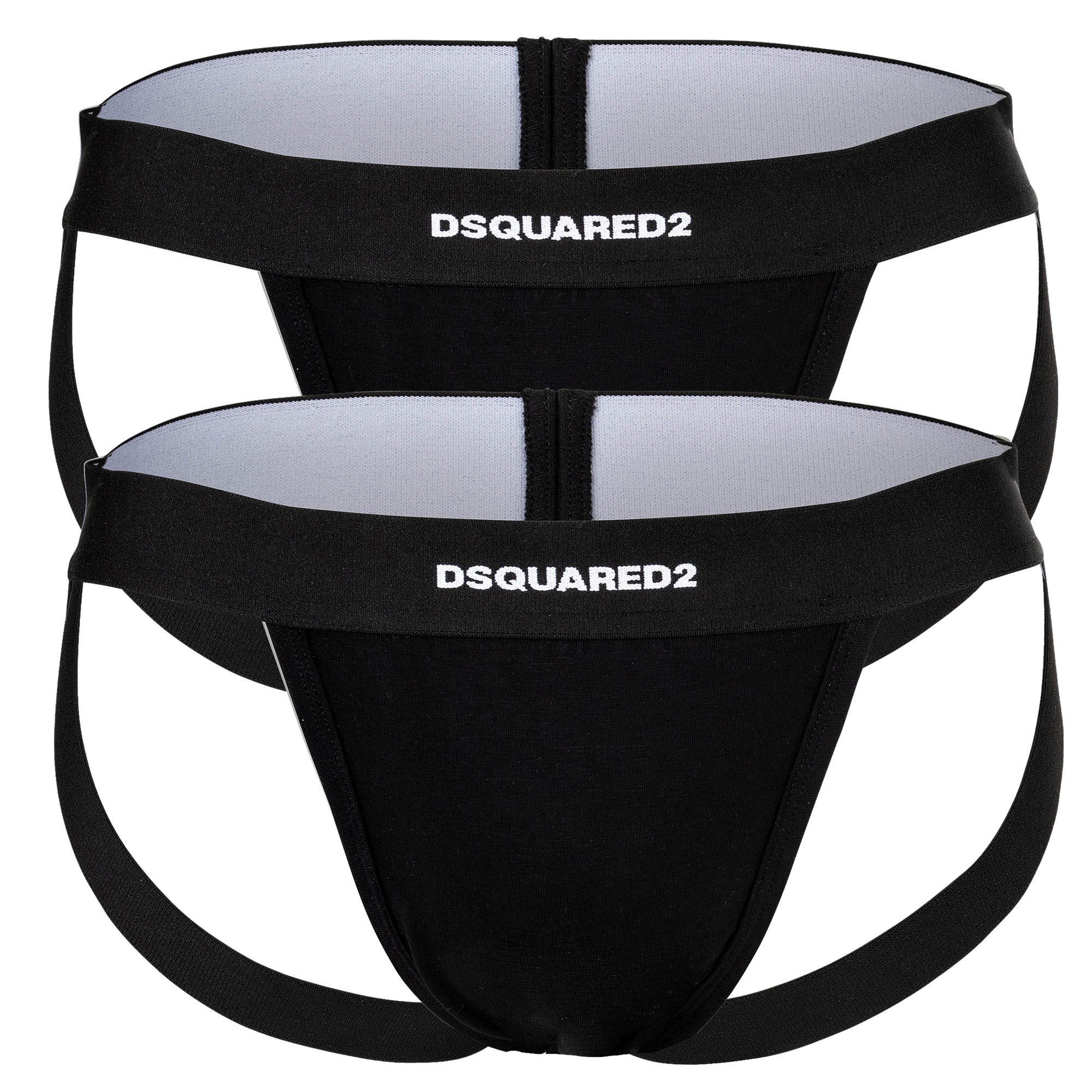 Dsquared2 Tanga Herren Jockstrap 2er Pack Baumwolle (Packung, 2er Pack)